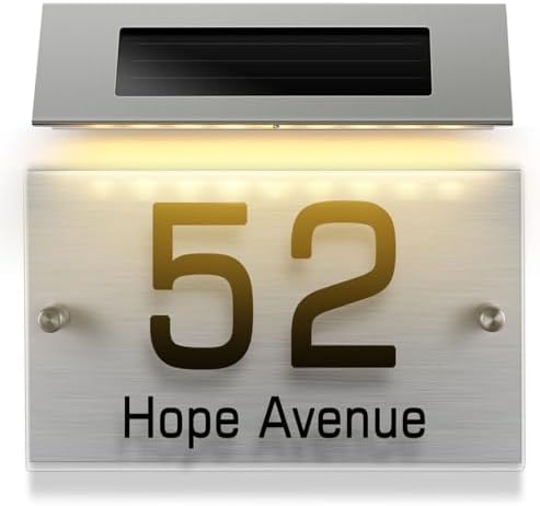 Amazon.com: XRLSG Personalized Solar House Numbers for Outside Custom ...