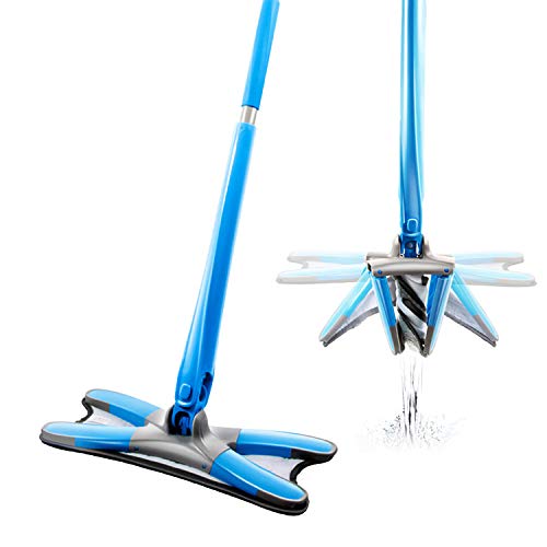 US1984 Upgraded X Shape Hands-Free Squeeze Microfiber Flat Spin Mop ...