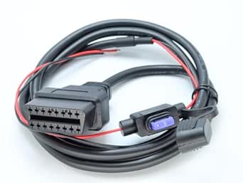 Amazon.com: OBD2 Female Pigtail Cable 2 Wires Power Cable with Fuse 3A ...