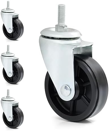 Livzing Metal Wheels-360° Rotating/Rolling/Cart Wheels-M8x8mm Threaded ...