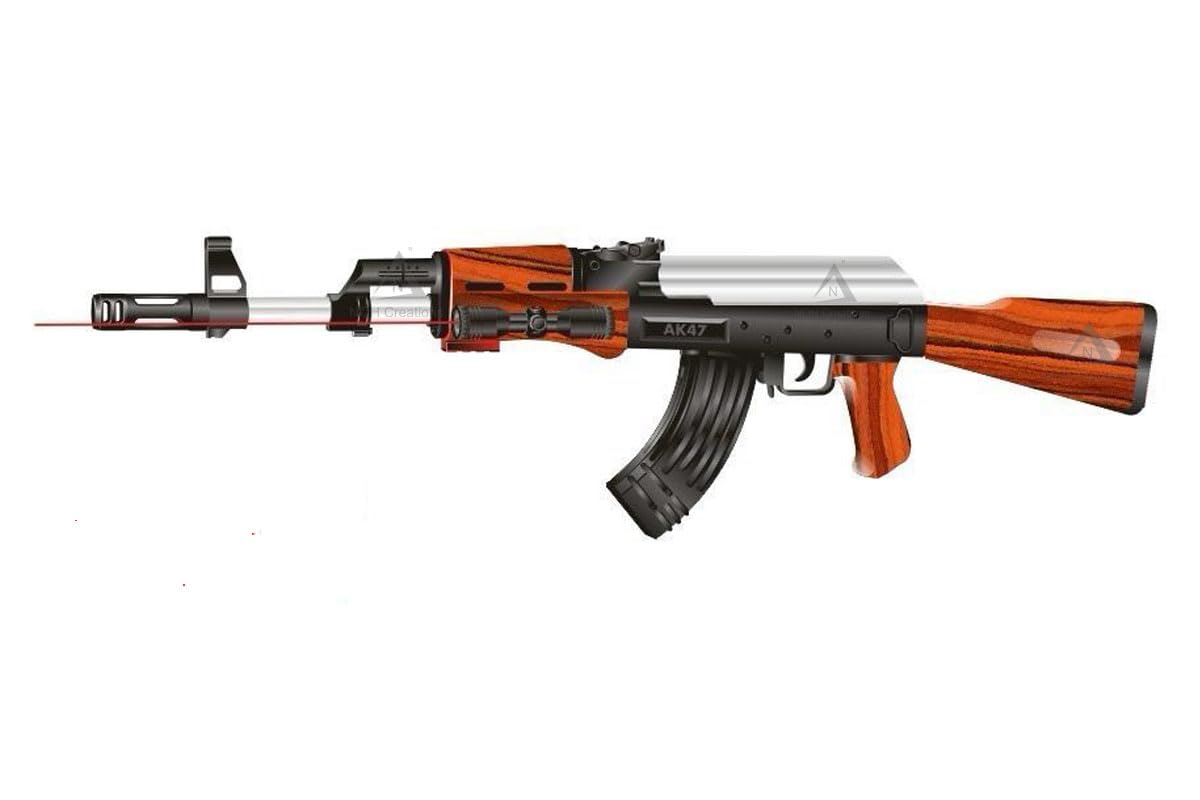 NOH Creations Airsoft Ak47 Rifle Toy Gun With Laser Light With Bullets ...