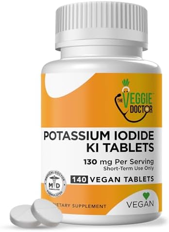 Amazon.com: The Veggie Doctor Potassium Iodide 130mg – 140 Vegan ...