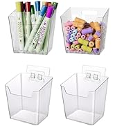 Amazon.com: Clear Adhesive Wall Storage Bins, Large 4 Pack Cabinet Door ...