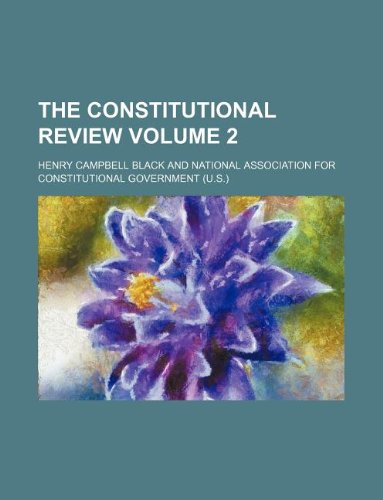 The Constitutional Review Volume 2 : Amazon.in: Books