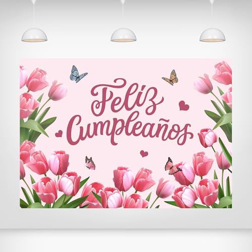 Amazon.com : Printspree Feliz Cumpleaños Backdrop - 5x3ft Happy ...