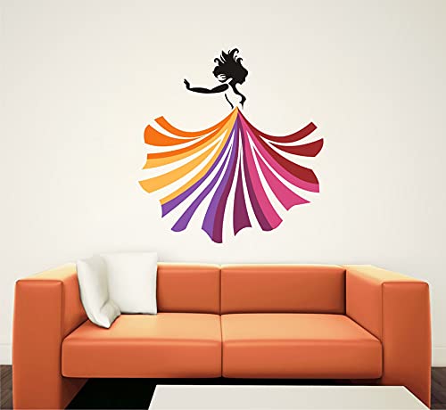 Buy Spdecals Abstract Girl Multicolour Wall Sticker for Home décor (PVC ...