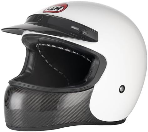 Amazon.com: LEM Full Face Motorcycle Helmets Carbon, Classic Retro ...