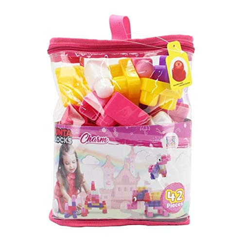 Sunta Blocks - 42Pcs Pink (in PVC Bag with Handle) Packing Size: 8.66 ...