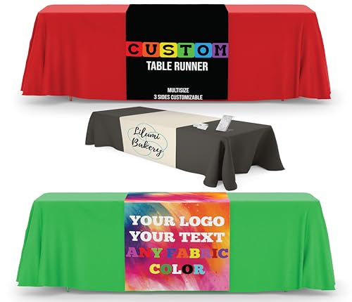 Amazon.com: Custom Table Runner with Business Logo Text Multiple sizes ...