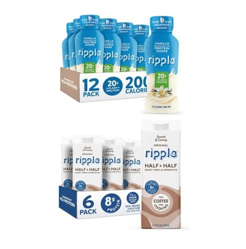 Amazon.com : Ripple Vanilla Protein Shakes, Ripple Half & Half Milk ...