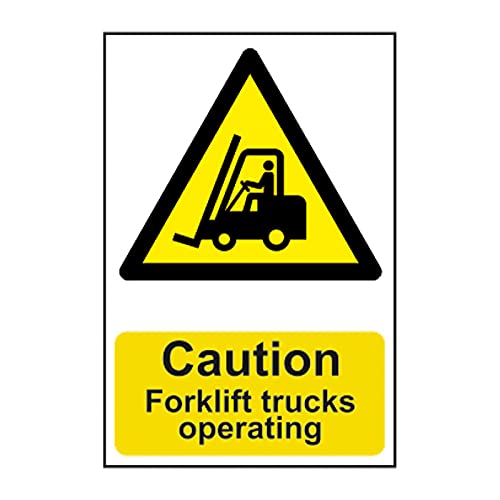 ‘Caution Forklift Trucks Operating’ Sign, 1.2mm Polypropylene (297mm x ...