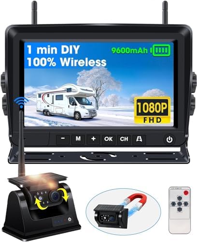 Amazon.com: Magnetic Solar Wireless Backup Camera 7" 1080P Back Up ...