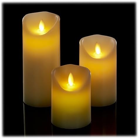 Relaxdays LED Kerzen, 3er Set, mit Timerfunktion & beweglicher Flamme ...