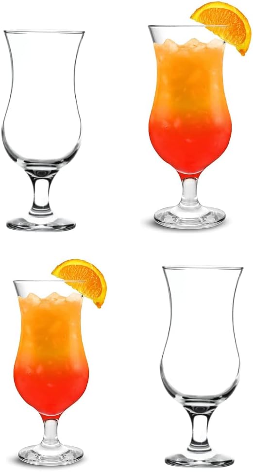 Hurricane Large Cocktail Pina Colada Drinking Glasses Tall Hurricane ...