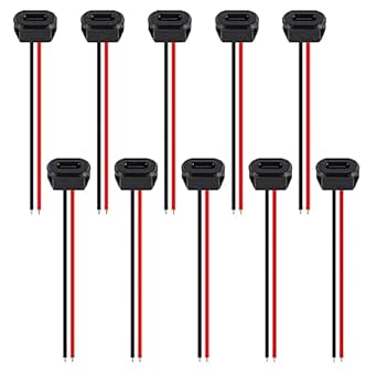 DWEII 10PCS Type-C Female Chassis Waterproof 2P Solder Wire Type USB C ...