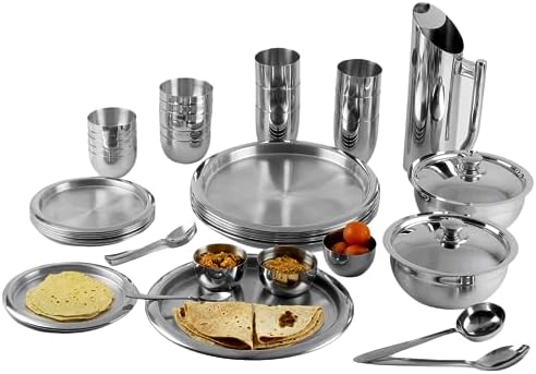 Kraft Premium Stainless Steel Dinner Set of 41 Pcs | Heavy Gauge ...