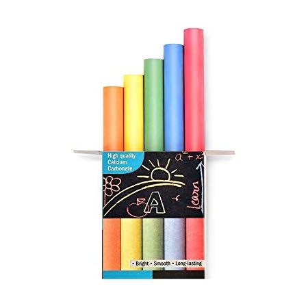 Doms Dustless Coloured Chalk Box Pack | Extra Bright, Smooth & Long ...