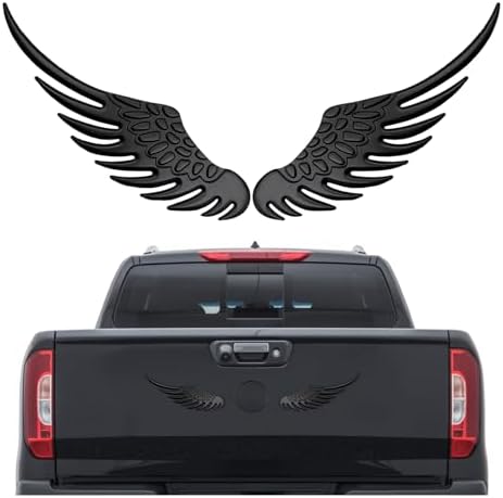 Amazon.com: Dickno 2PCS Angel Wings Car Stickers, 3D Alloy Metal Angel ...