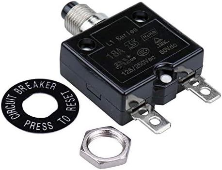 13 Amp Push Button Breaker Manual Reset Overload Protector Switch 125 ...