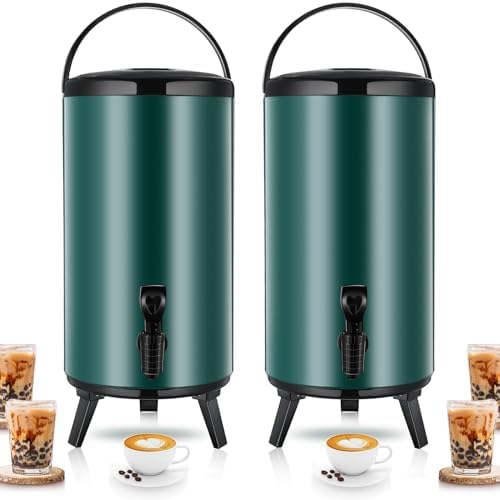 Amazon.com | Yungyan 4 Pcs Stainless Steel Insulated Beverage Dispenser Hot drink dispenser ...