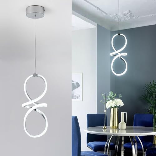 PENACINY Modern LED Pendant Light Fixtures, 22W Adjustable 2 Ring Gold ...