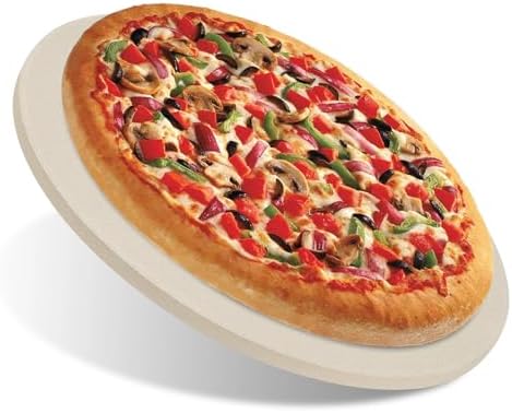 Amazon.com: VIKEYHOME Round Pizza Stone, Heavy Duty Cordierite Pizza ...