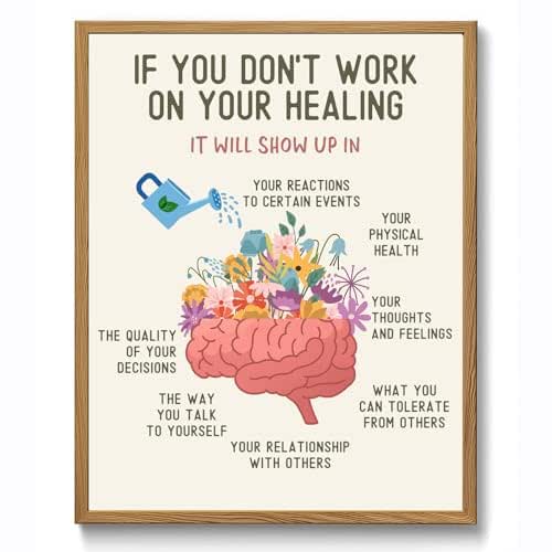 Amazon.com: Healing Brain Mental Health Print, Inspirational Therapy ...