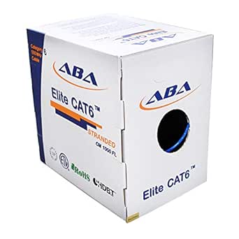 Elite Cat6 24AWG Stranded - CM, 1000ft, Unshielded, More Flexible, Bare ...