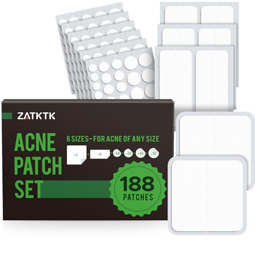 Pimple Patches (6 Sizes 188 Patches), Acne Patches for Large Zit ...