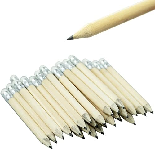 40 Pieces Half Mini Pencils with Rubbers for Writing Drawing : Amazon ...