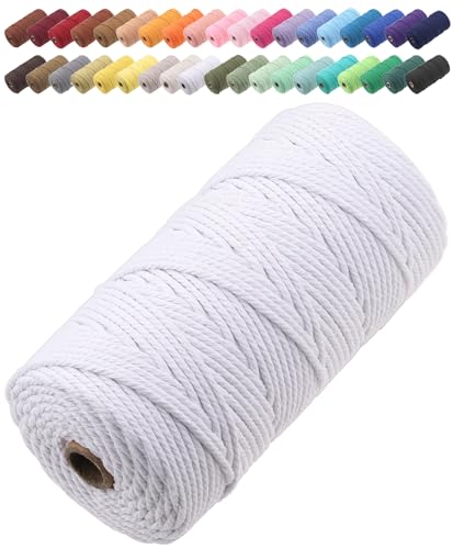 GOHOF Macrame Cord 3mm x 150m Premium Cotton Macrame Rope, 4 Strand ...