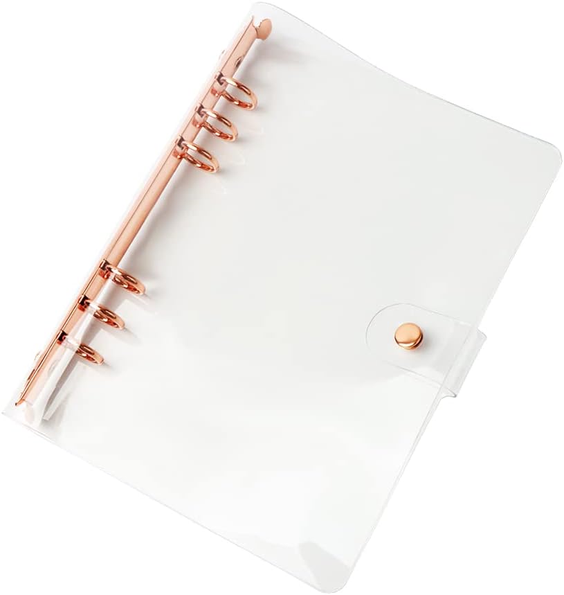 Amazon.com : FUKQVOD Pack of 2 Transparent Soft PVC 6-Ring Binder Cover ...