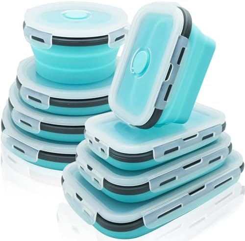 Amazon.com: Lunememo 16 Pack Collapsible Silicone Food Storage ...