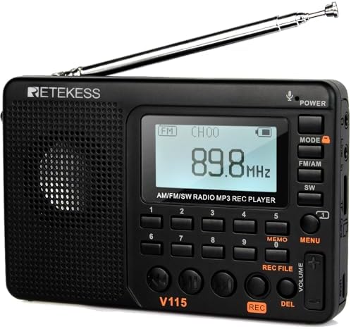 Retekess TR112 Tragbares Shortwave Radio,FM VHF MW SW WB AIR Band Radio ...