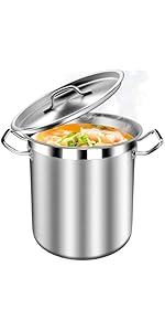 Amazon.com: STOCKPOT Large Soup Pot with Lid - 40 Quart Stainless Steel ...