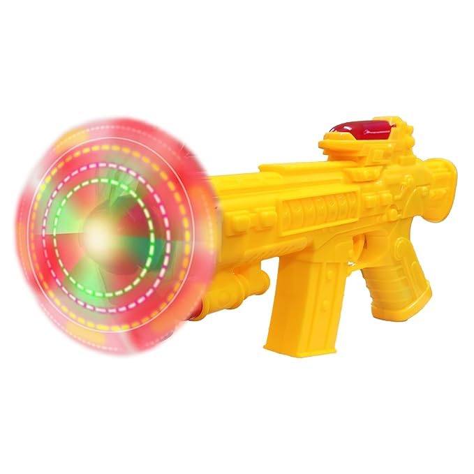 Space Gun Toy with LED Lights & Dynamic Music | Rotating Fan Effect ...