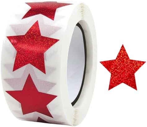 Amazon.com : Meitaat Red Star Stickers Roll 1 inch Self Adhesive ...