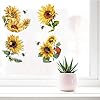 Amazon.com: GORGECRAFT 6.3x6.3 4 Styles Sunflower Bee Window Clings ...