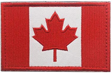 FAMI Canadian Flag Maple Leaf Patch Canada Hook Loop Embroider Sew On ...