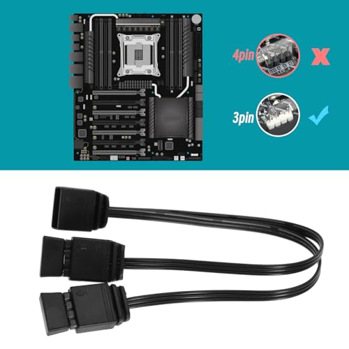 OTOTEC 2PCS RGB Light Strip Extension Cables 3Pin Extension Connector ...