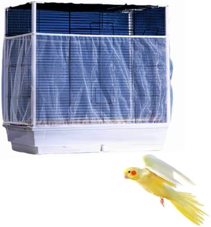 mkemka Bird Cage Net Cover, Bird Cage Seed Catcher, Ventilate Dustproof ...