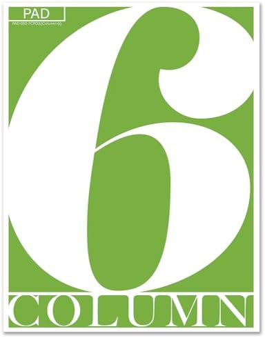 BookFactory 6 Column Columnar Pad/Six Columns Notepad Format - 50 Pages ...