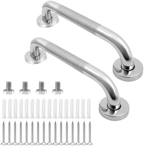Amazon.com: 2-Pack Shower Grab Bars - 12'' Stainless Steel Anti-Slip ...