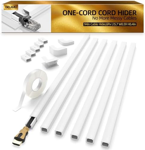 Amazon.com: Yecaye 128in Wall Cord Hider for 1 Mini Wire, On-Wall Cord ...