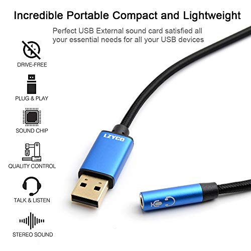 Snapklik.com : LZYCO USB To Audio Jack,USB To 35mm Jack Audio Adapter ...