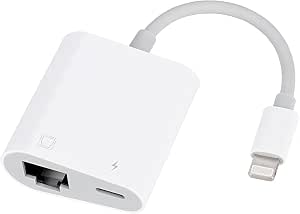 Lightning to Ethernet Adapter,[For Apple MFi Certified] 2 in 1 RJ45 ...
