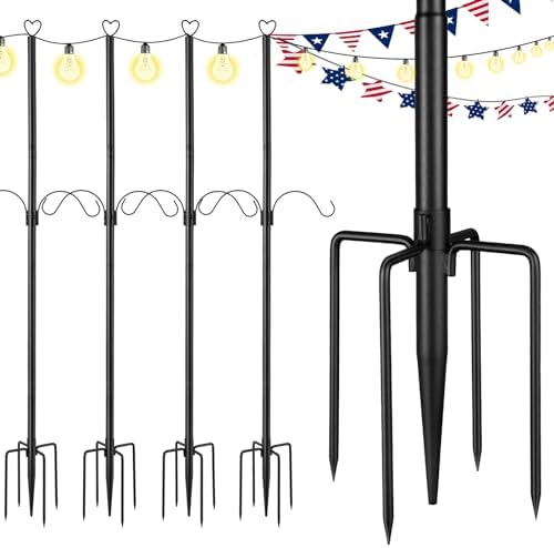 Hicarer 10ft Wedding String Light Poles for Outdoor Outside, Waterproof ...