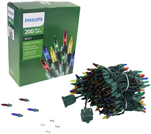 Amazon.com: Philips 2 Pack Smooth Mini Christmas Lights – 2 Sets of 100 ...