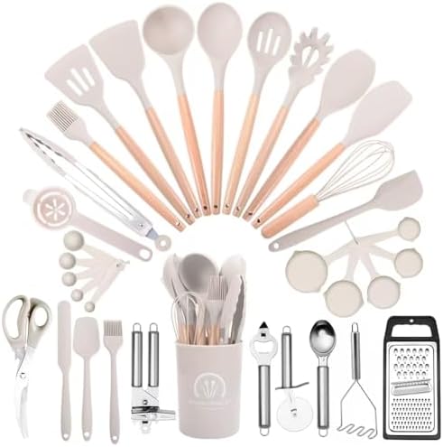 Amazon.com: Kitchen Utensils Set- 35 PCs Cooking Utensils with Grater ...