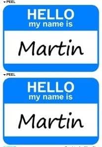 Amazon.com: Hello My Name Is Martin - Sheet of 2s - Sticker Graphic ...